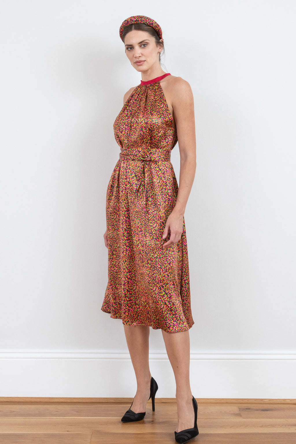 Reversible Carrie Silk Satin Dress Neon Light/Miami Passion – Isabel Manns